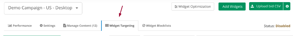 Widget Blocking and Un-Blocking